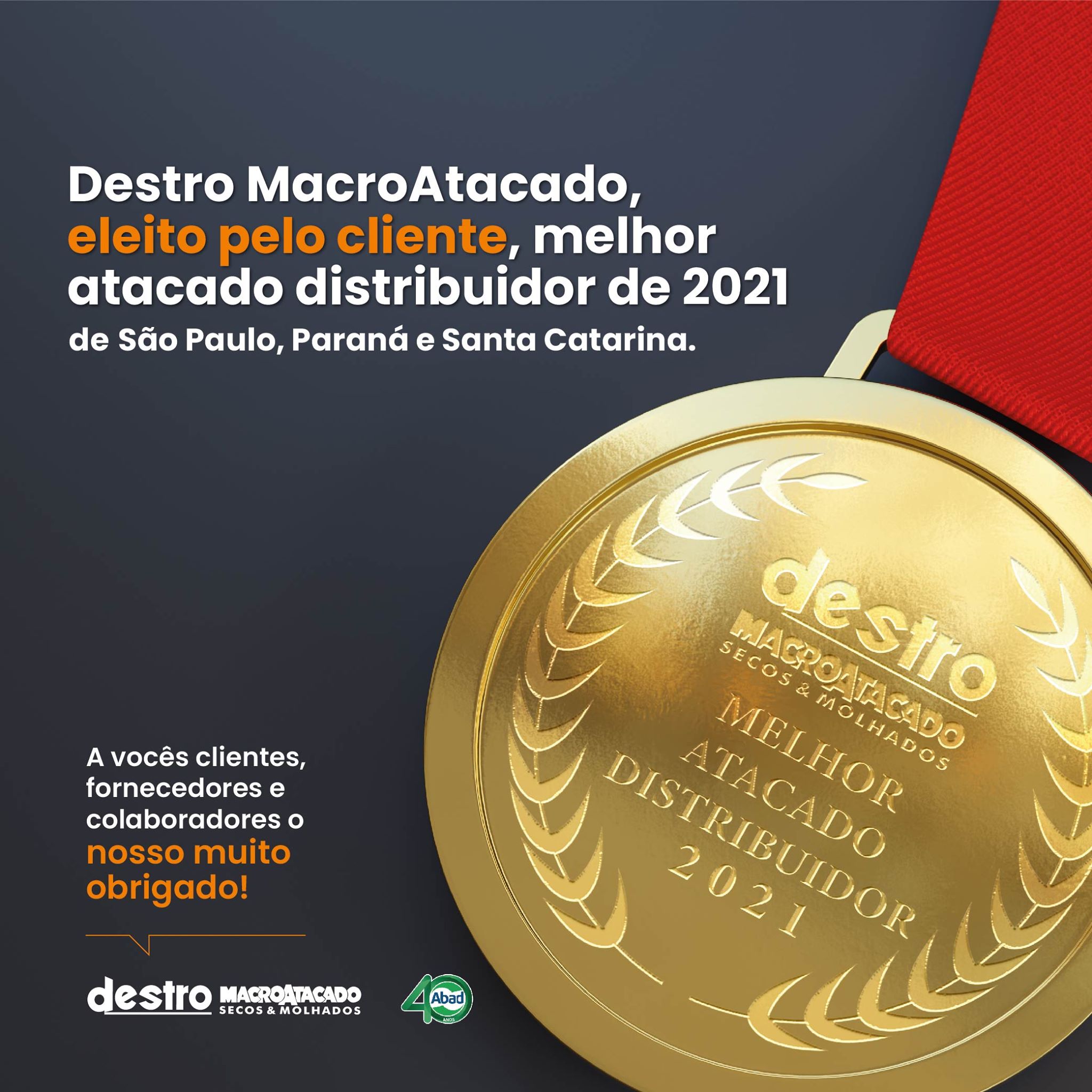 Destro Macroatacado é Eleita A Melhor Empresa Do Setor Atacadista E